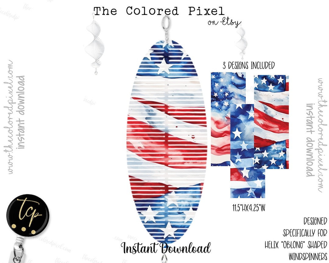USA Flag Wind Spinner: Helix Fishtail Design (PNG Digital Download) - Etsy