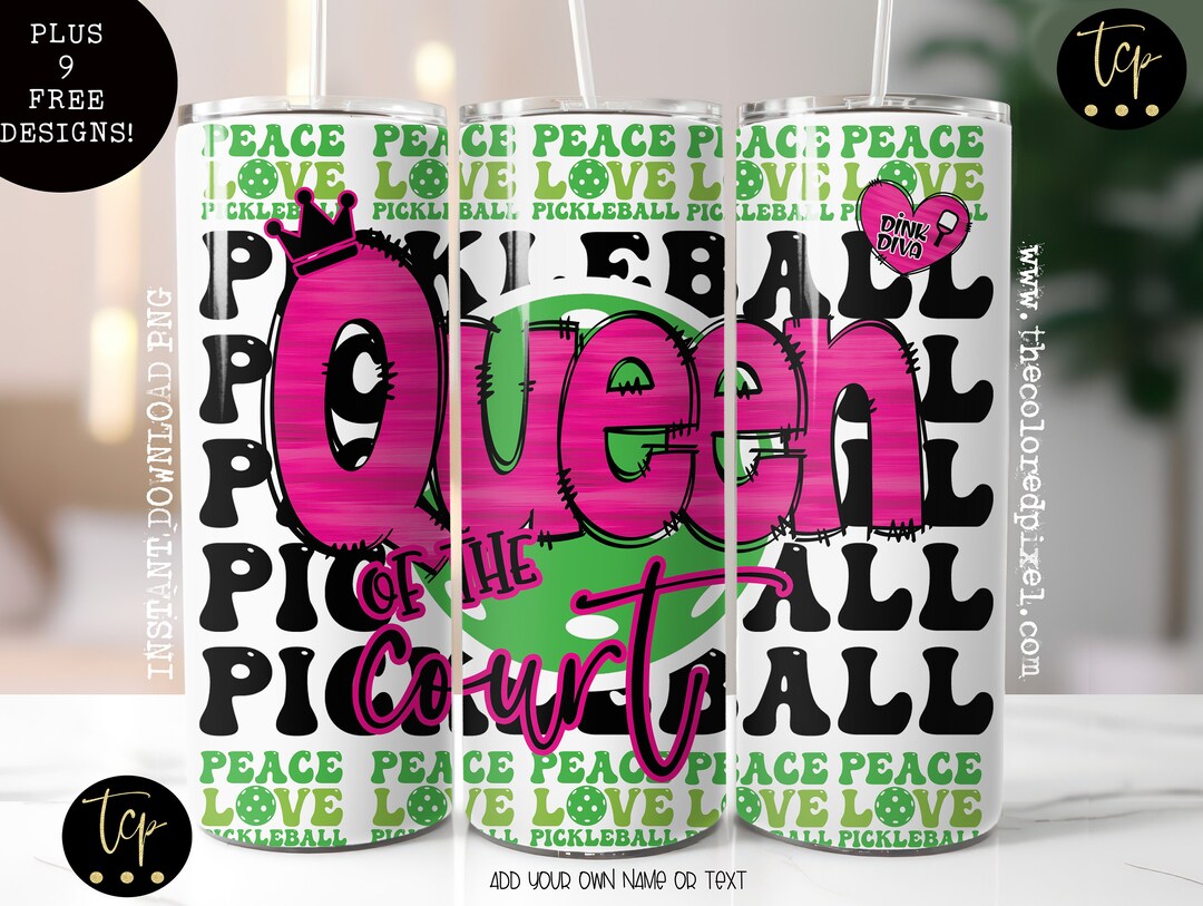 Pickleball Dink Diva Tumbler Wrap Png, Sublimation 20 Oz Skinny Tumbler ...