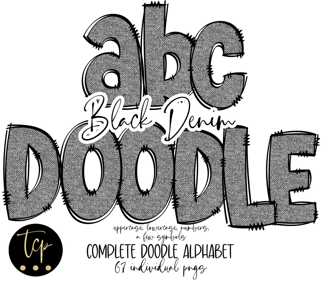 Doodle Letters PNG Alphabet Bundle, Hand Drawn Alpha Pack, Digital ...