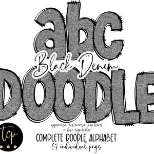 Doodle Letters PNG Alphabet Bundle, Hand Drawn Alpha Pack, Digital ...