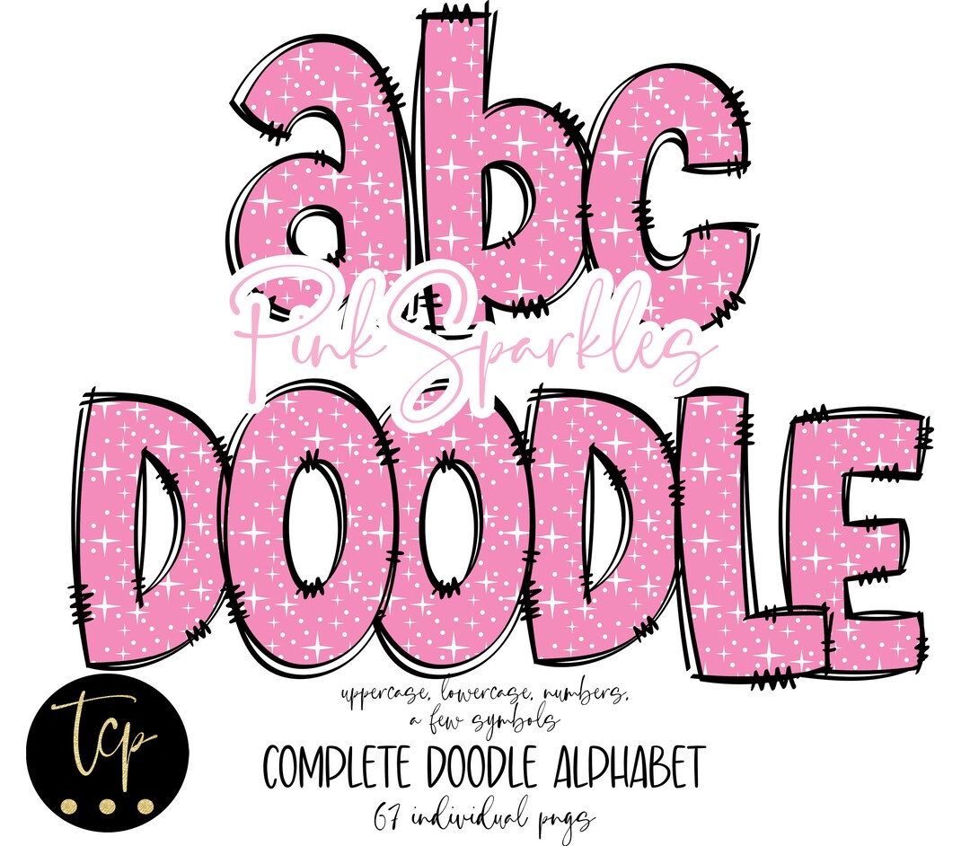 Doodle Letters PNG Alphabet Bundle, Hand Drawn Alpha Pack, Digital ...