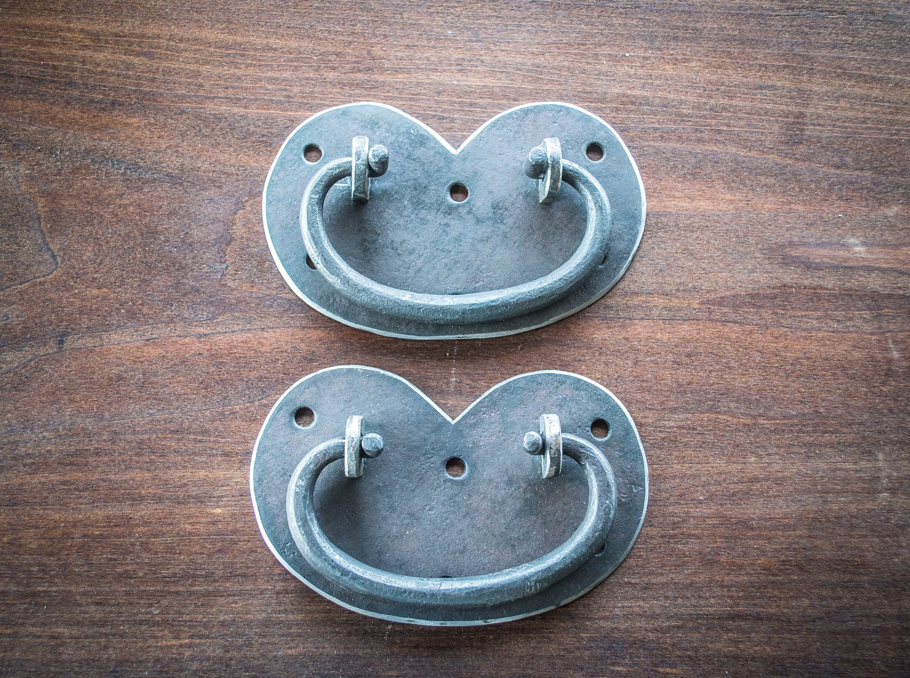Hand Forged Chest Handles Kidney Plate Set of 2 | Etsy