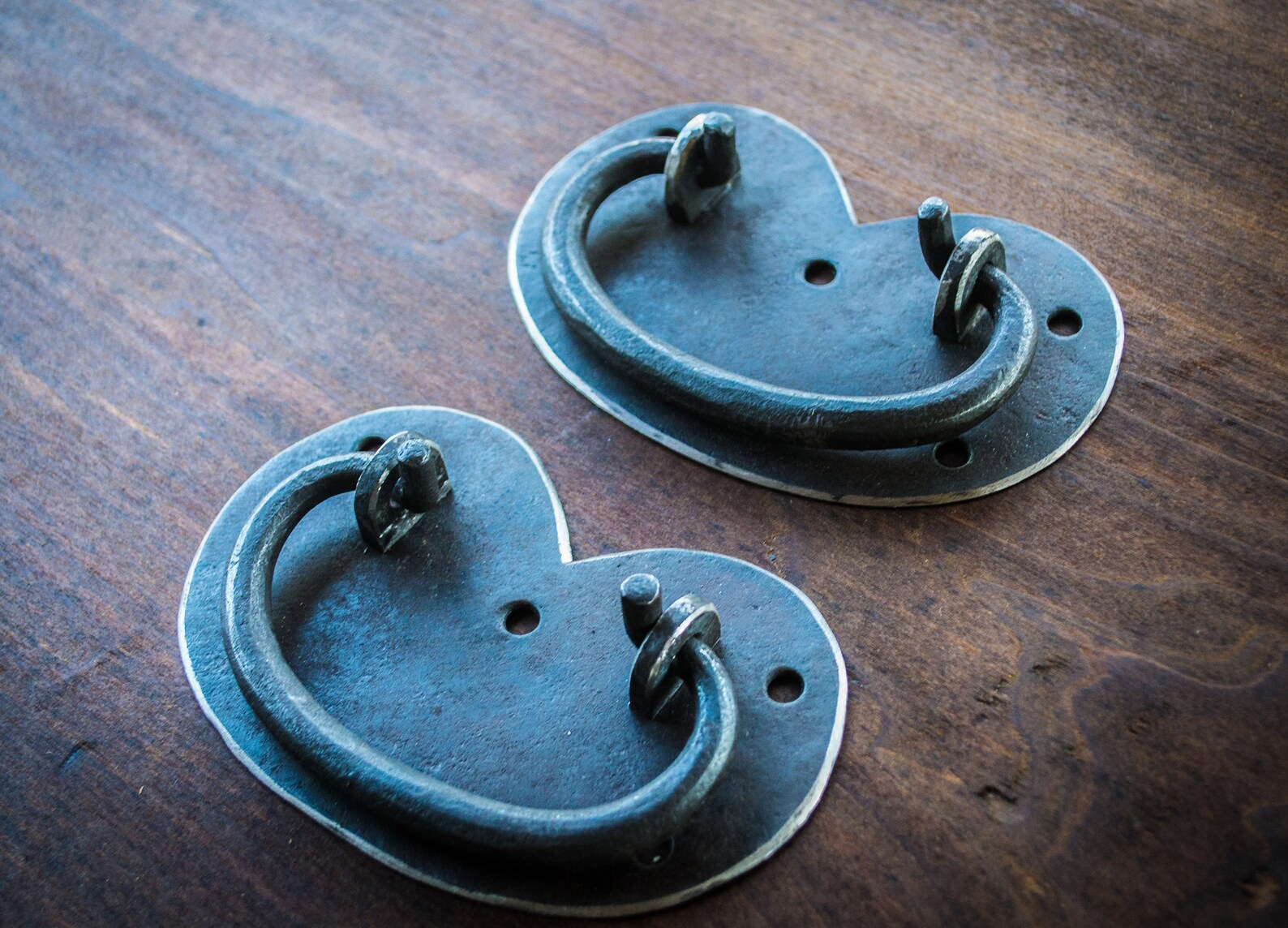 Hand Forged Chest Handles Kidney Plate Set of 2 | Etsy