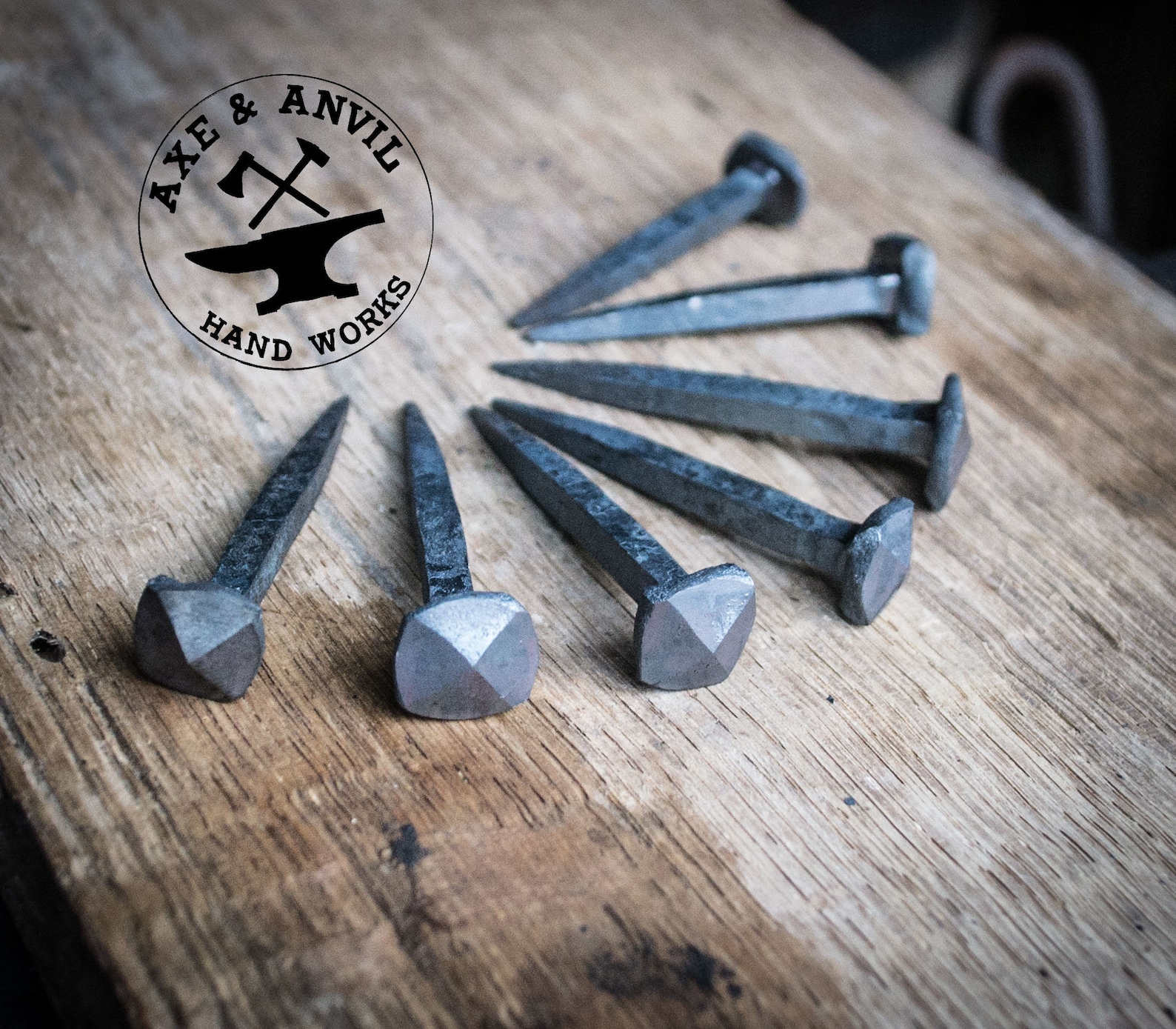 Hand Forged Square Rose Head Nails, Set of 4 - Etsy