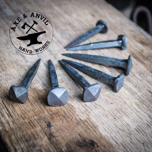 10 Square Head Nails Hand Forged Decorative Big Wrought Iron - Etsy