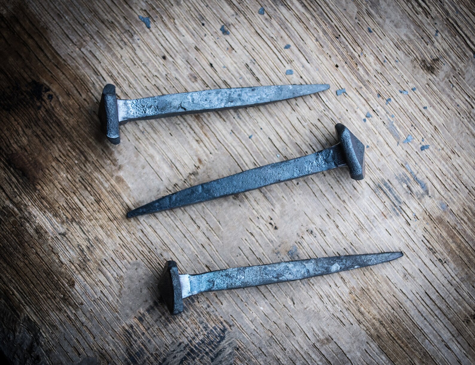 Hand Forged Square Rose Head Nails, Set of 4 - Etsy