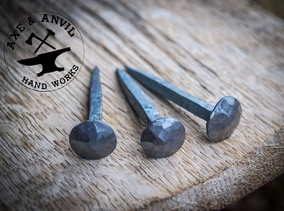Hand Forged Dome Head Nails Set of 4 | Etsy