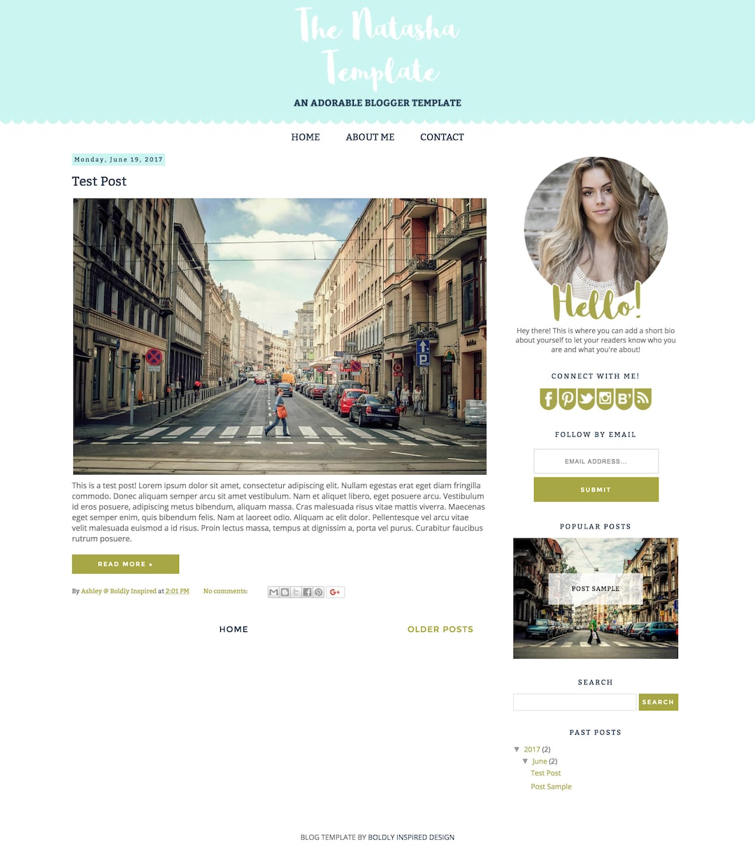 Blogger Template - Natasha, Blog Design Template, Blog Theme, Blogger ...