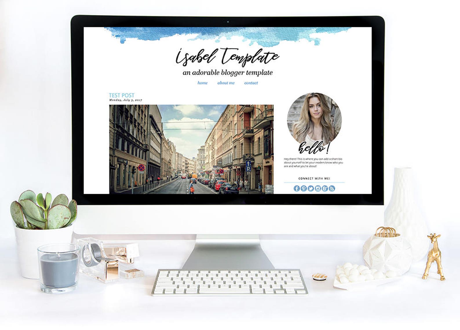 Blogger Template - Isabel, Blog Design Template, Blog Theme, Blogger ...