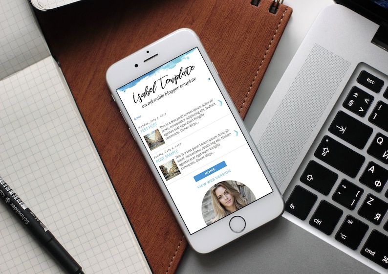 Blogger Template - Isabel, Blog Design Template, Blog Theme, Blogger ...