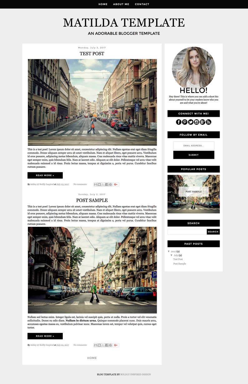 Blogger Template - Matilda, Blog Design Template, Blogger Theme, Mobile ...