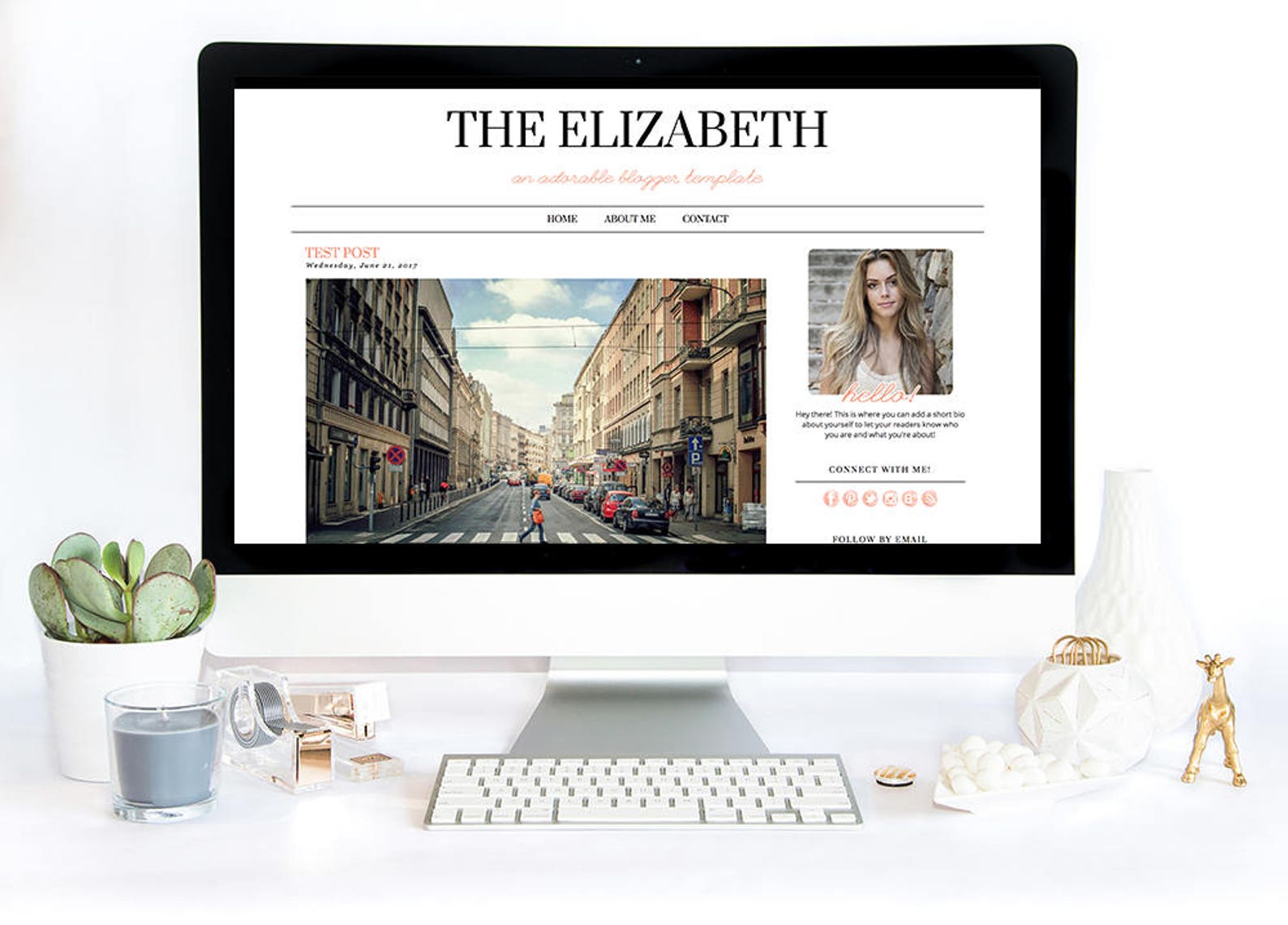 Blogger Template - Elizabeth, Blog Design Template, Blogger Theme ...