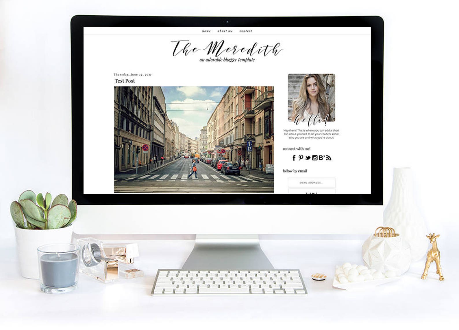 Blogger Template Meredith, Blog Design Template, Blogger Theme, Mobile ...
