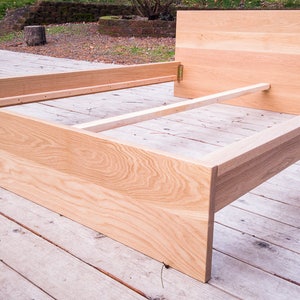 Modern White Oak Bed Frame - Etsy