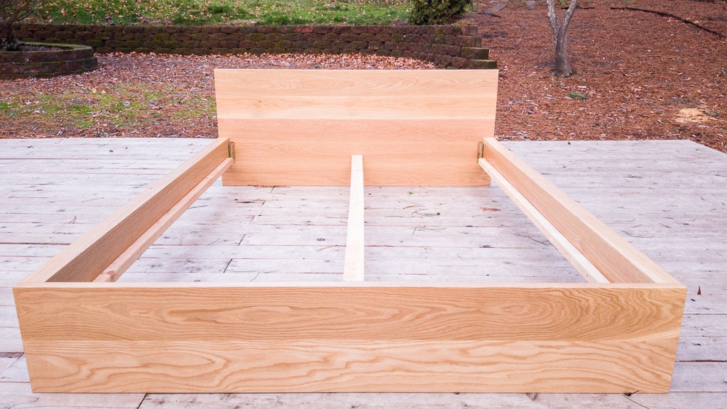 Modern White Oak Bed Frame - Etsy