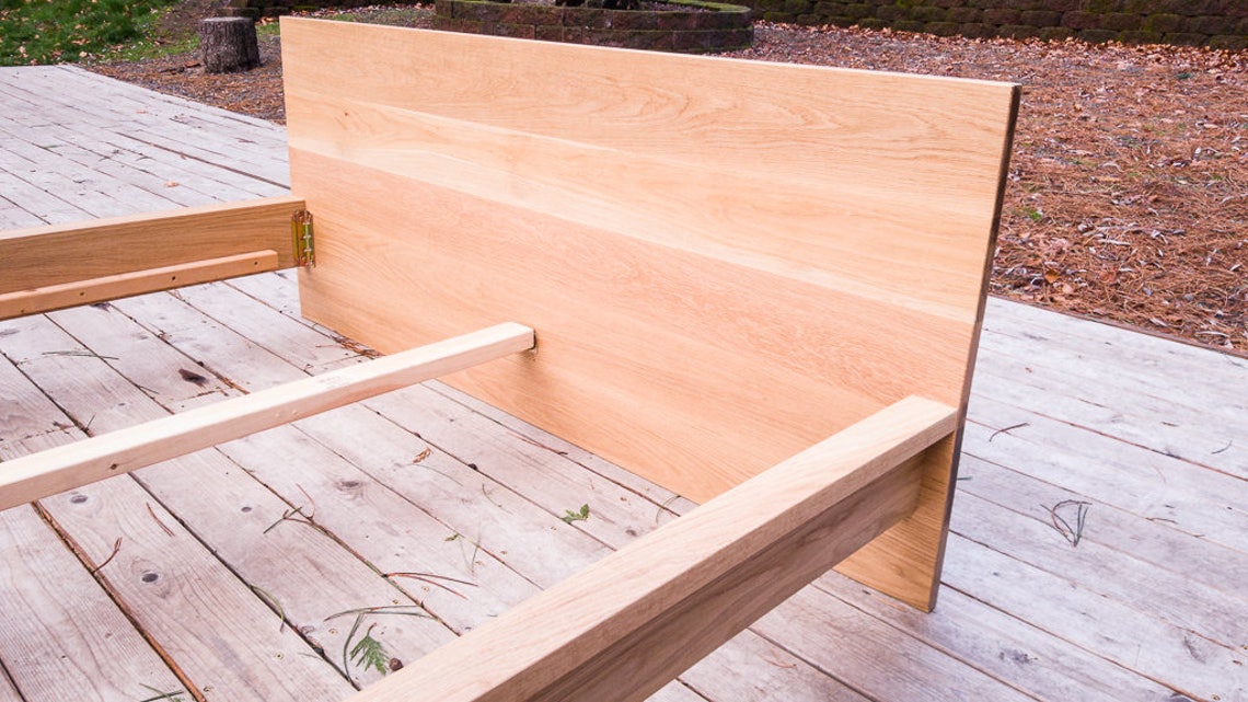 Modern White Oak Bed Frame - Etsy