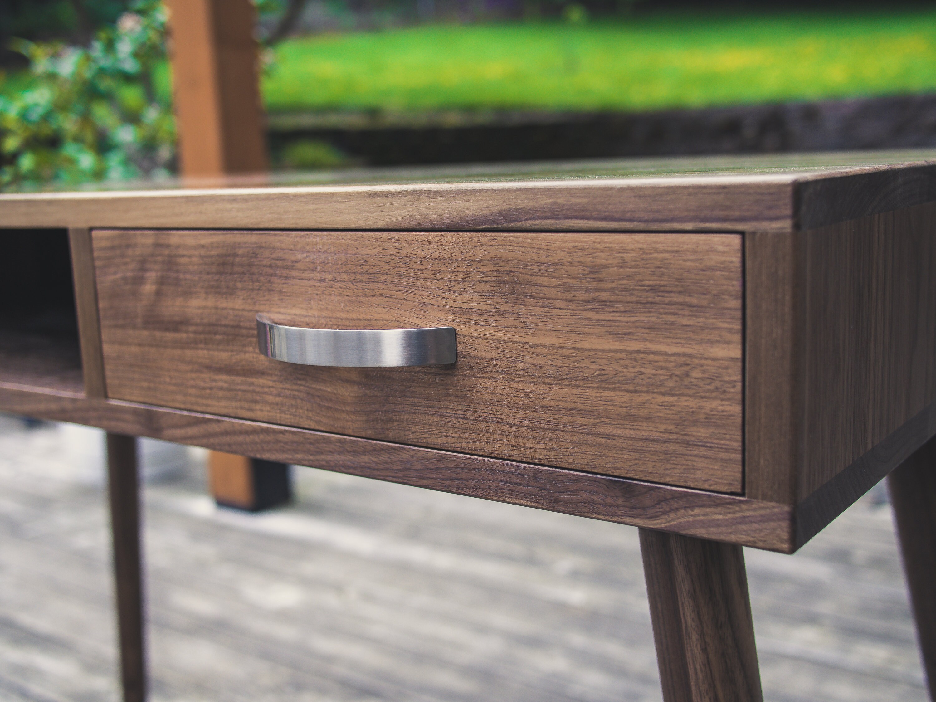 Solid Walnut Desk Office Desk Mid Century Modern - Etsy