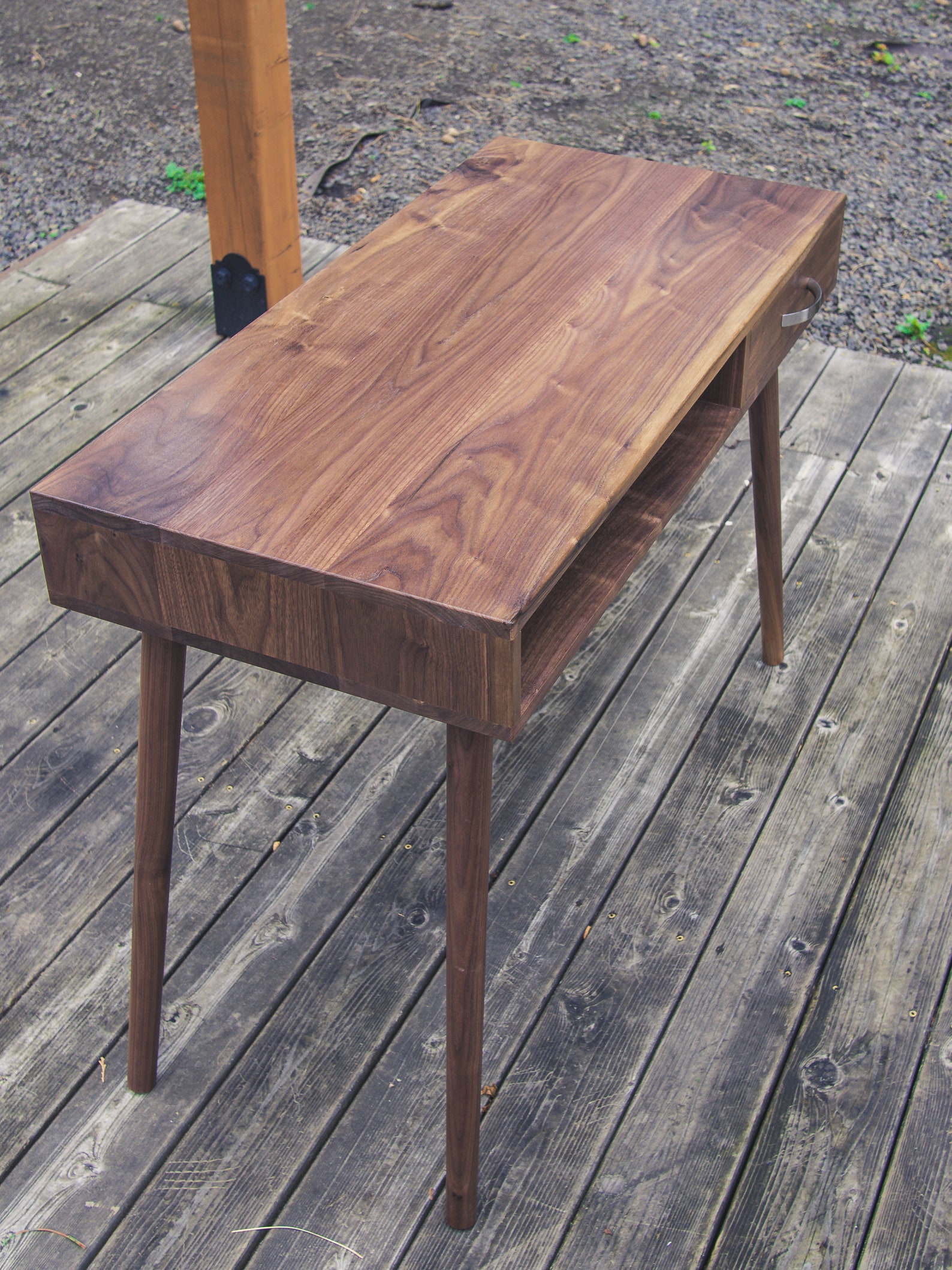 Solid Walnut Desk Office Desk Mid Century Modern - Etsy