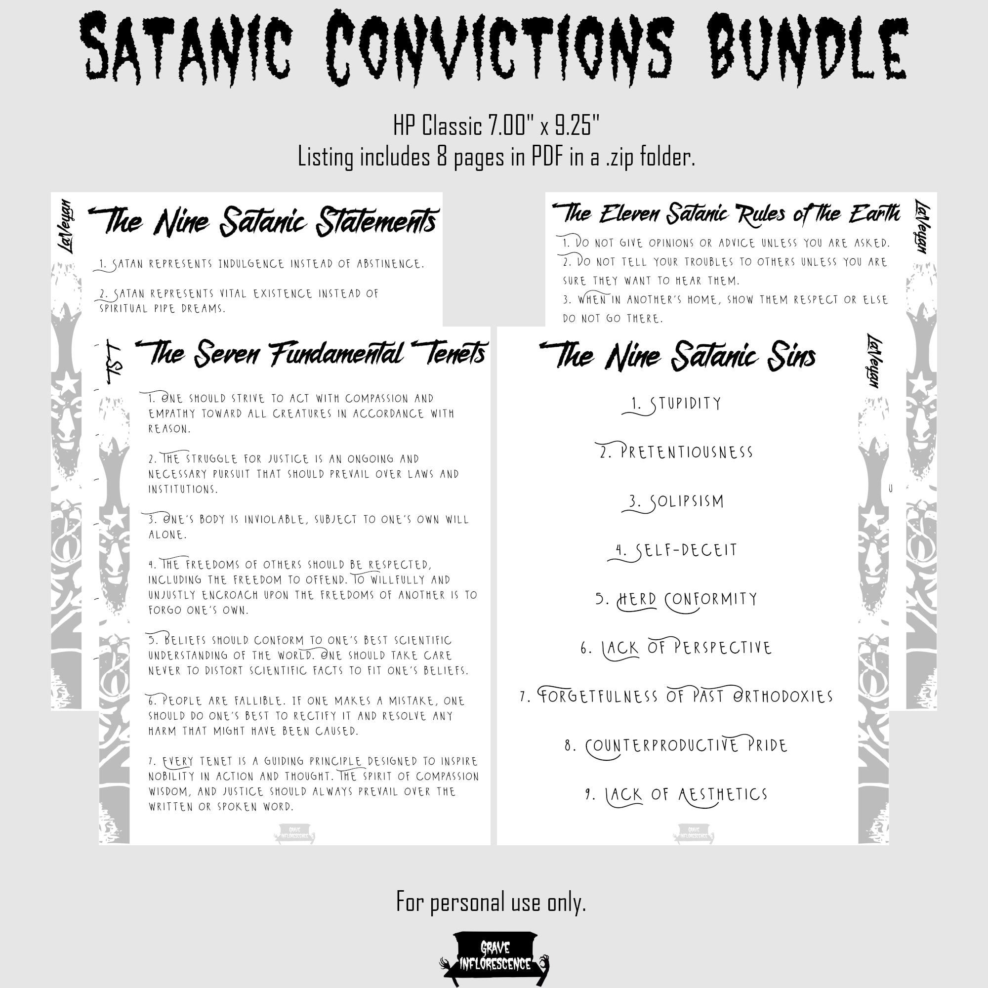 HP Classic Printable » Satanic Convictions Bundle + Bonus Baphomet Dot ...