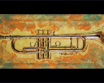 Trumpet painting | Etsy