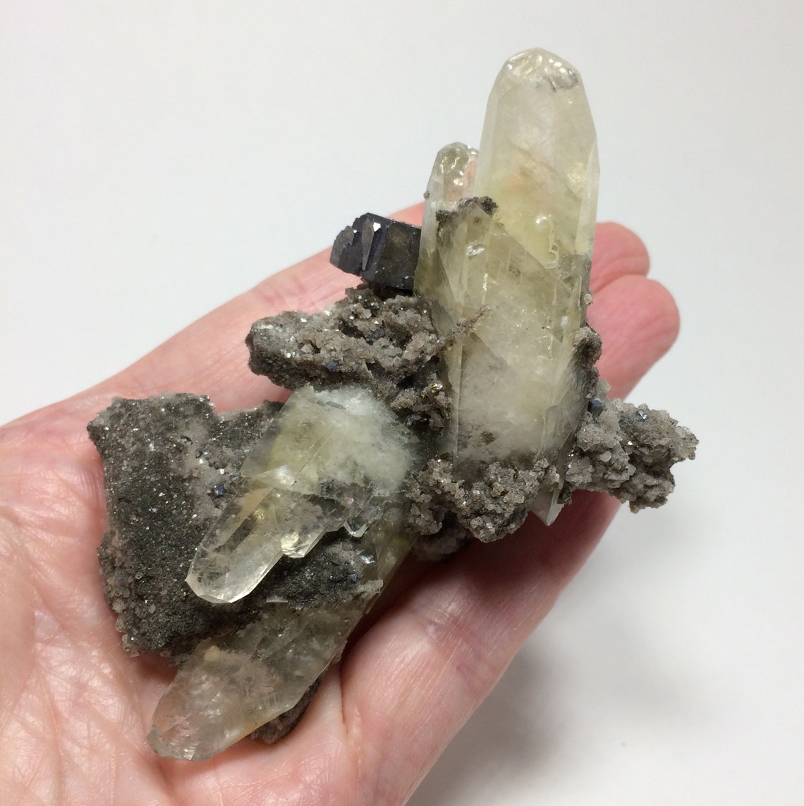 Golden Ray CALCITE & GALENA Crystal - Raw Natural Mineral - Collectible ...