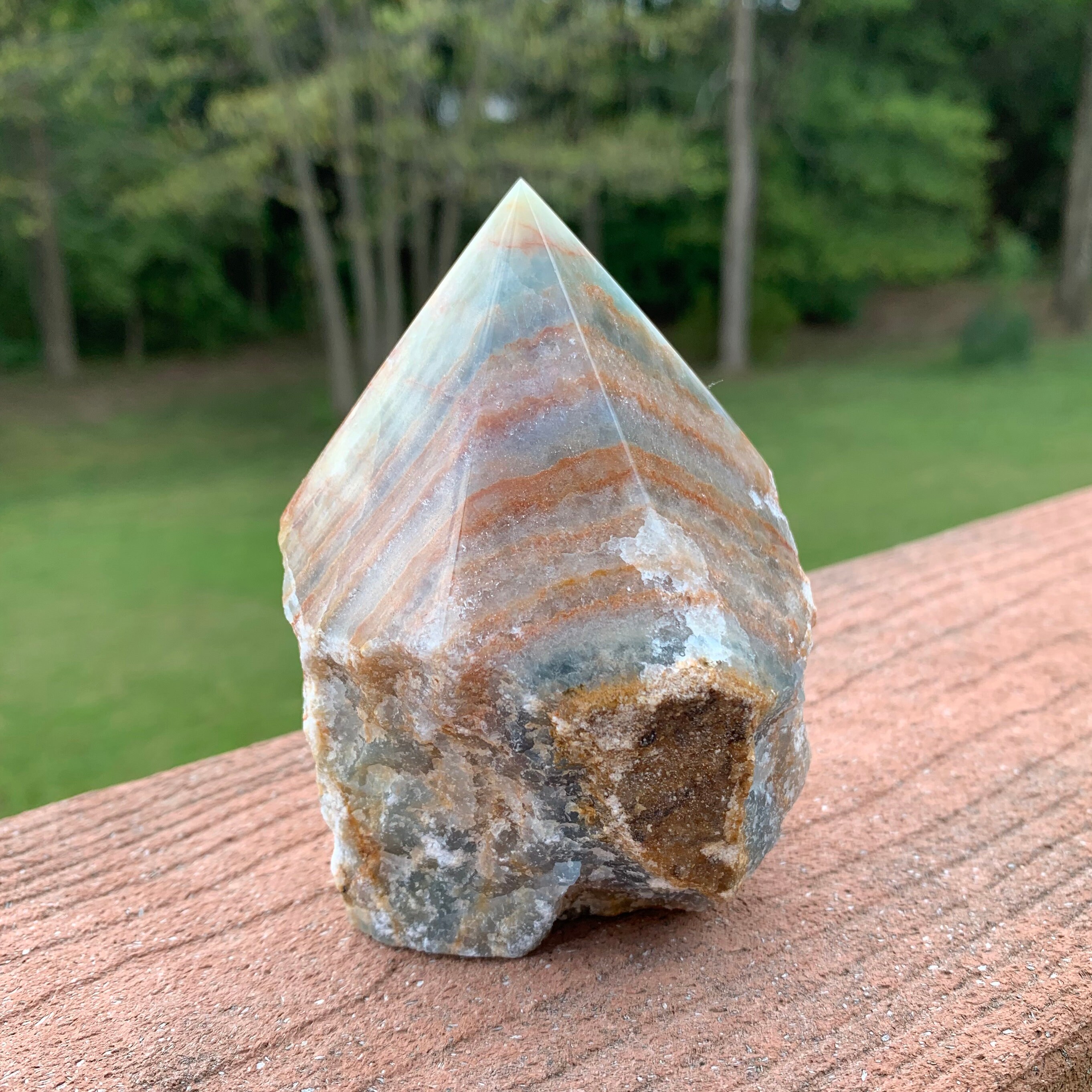 3.9 ONYX Banded Calcite Point Rough Natural Crystal | Etsy