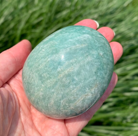 Rocks & Geodes Home & Living 118g Amazonite Palm Stone Amazonite Sphere ...