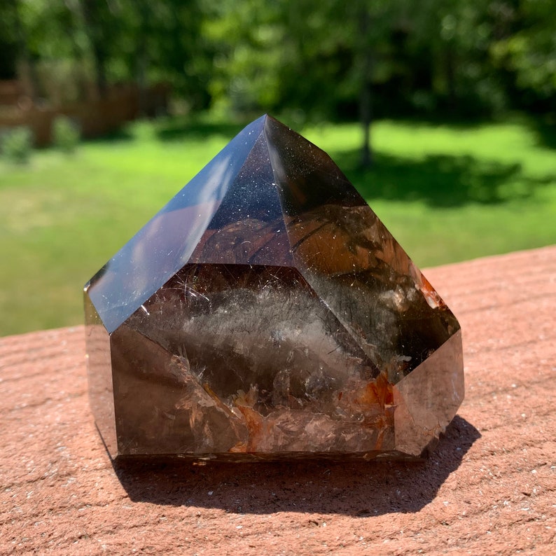LODOLITE SMOKY QUARTZ Crystal Point - Inclusion Quartz - Garden Quartz ...