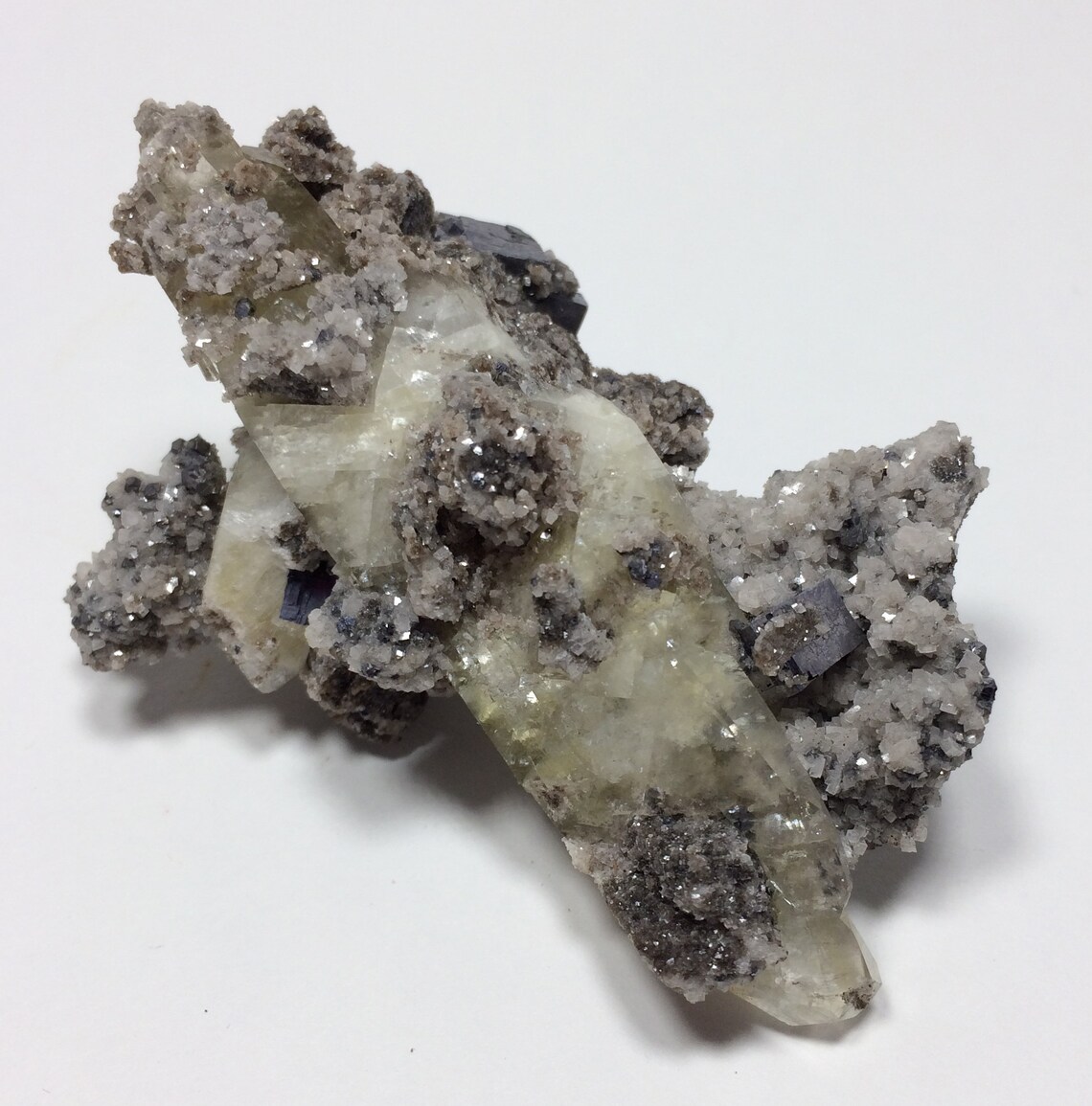 Golden Ray CALCITE & GALENA Crystal - Raw Natural Mineral - Collectible ...
