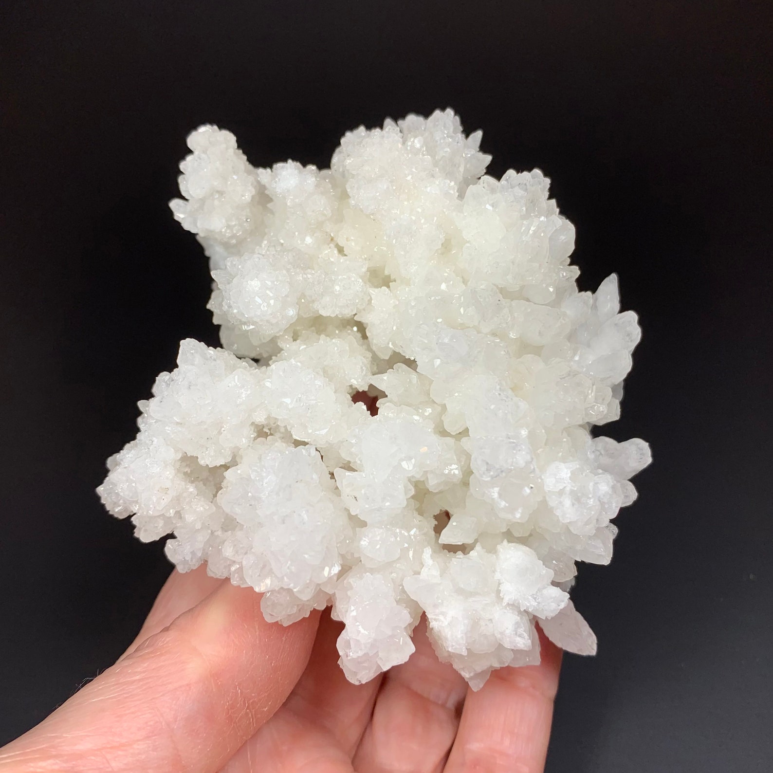 White ARAGONITE Crystal Cluster - Raw Cave Calcite - Natural Mineral ...