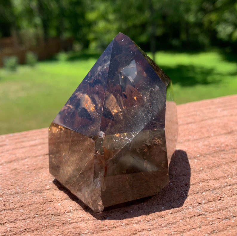 LODOLITE SMOKY QUARTZ Crystal Point - Inclusion Quartz - Garden Quartz ...