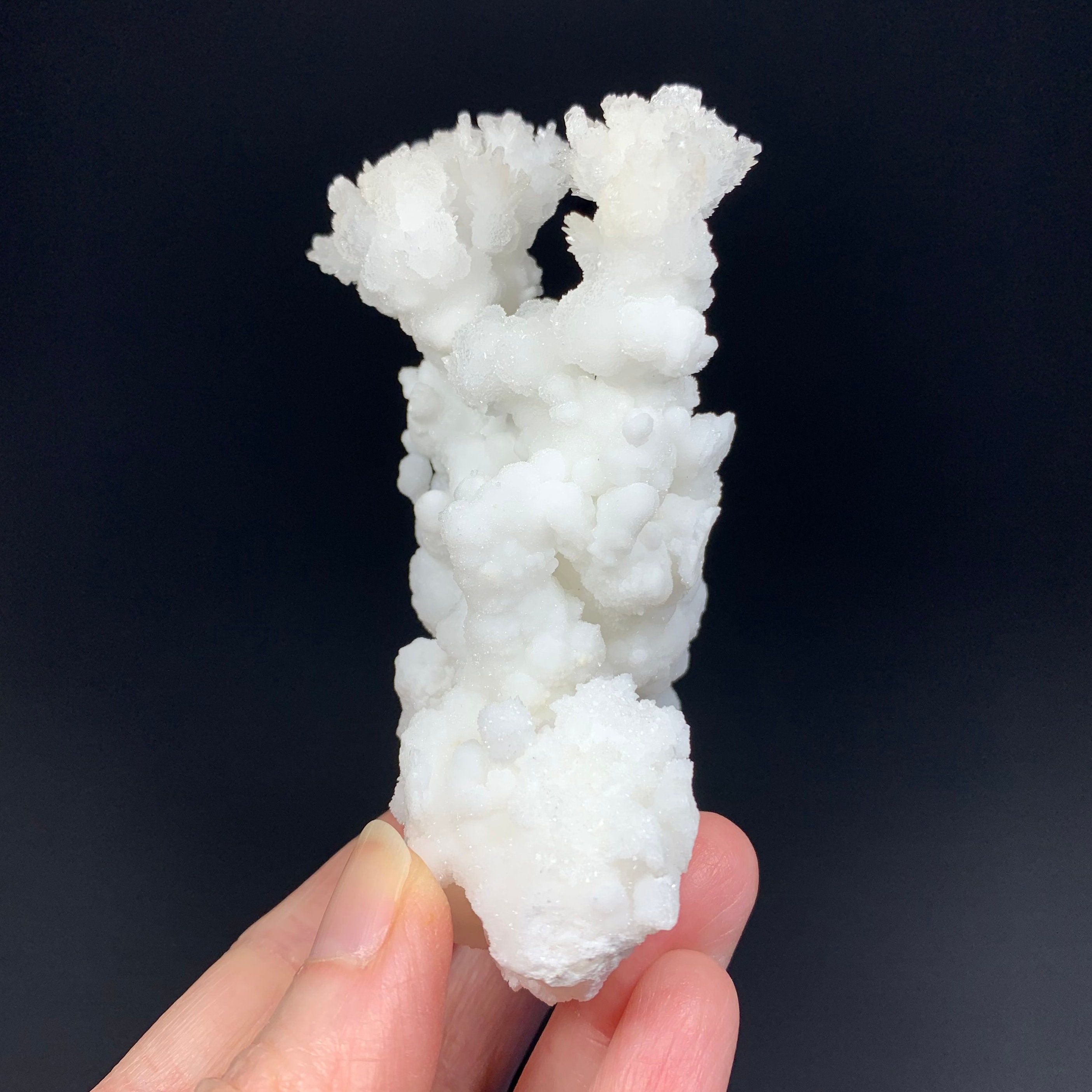 White ARAGONITE Crystal Cluster - Raw Cave Calcite - Natural Mineral ...