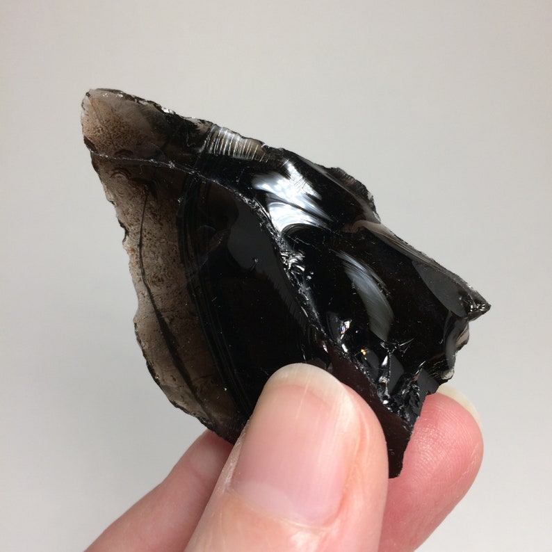 2 Raw OBSIDIAN Crystals - Black and Mahogany - Rough Stones - Natural ...
