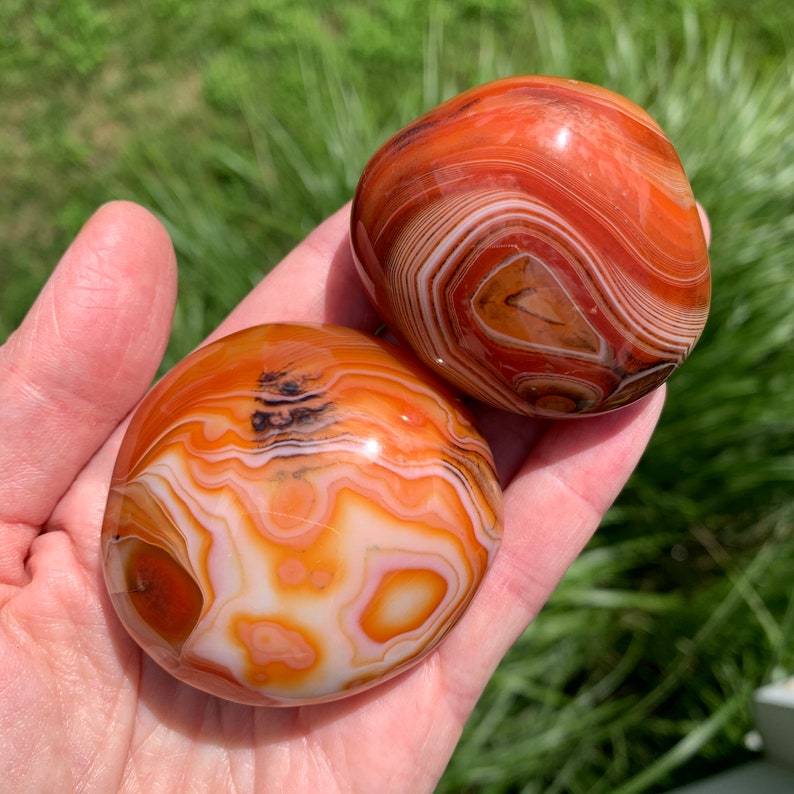 1 Large SARDONYX Pebble Banded Agate Palm Stone Natural - Etsy