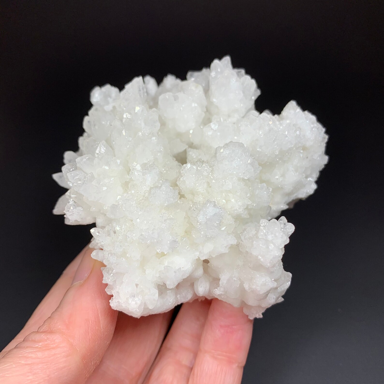 White ARAGONITE Crystal Cluster - Raw Cave Calcite - Natural Mineral ...