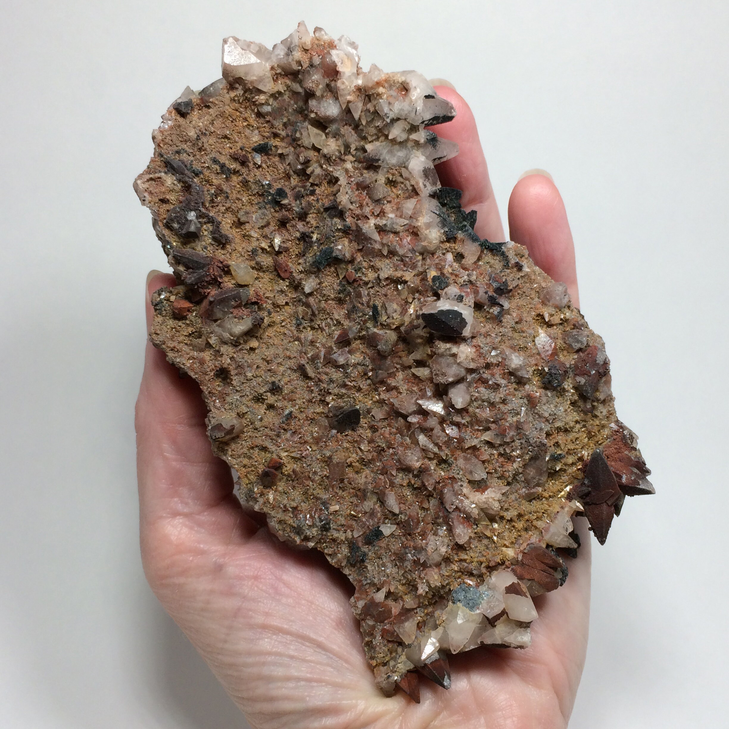CHOCOLATE CALCITE Crystal Cluster - Calcite With Barite Magnetite ...