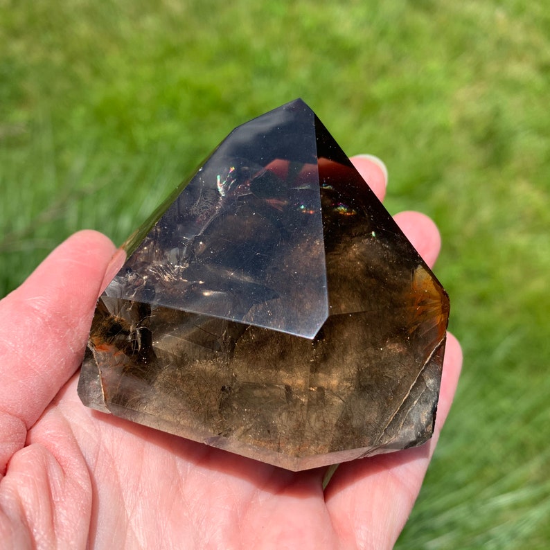 LODOLITE SMOKY QUARTZ Crystal Point - Inclusion Quartz - Garden Quartz ...