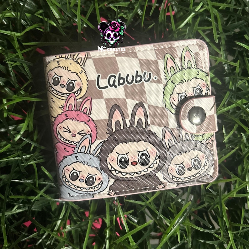 Labubu Inspired Wallet: Kawaii PU Leather Bifold With Card Slots - Etsy