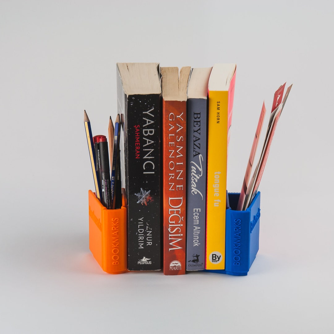 Book Shaped Bookend - Functional Desk Organizer & Stylish Storage for ...