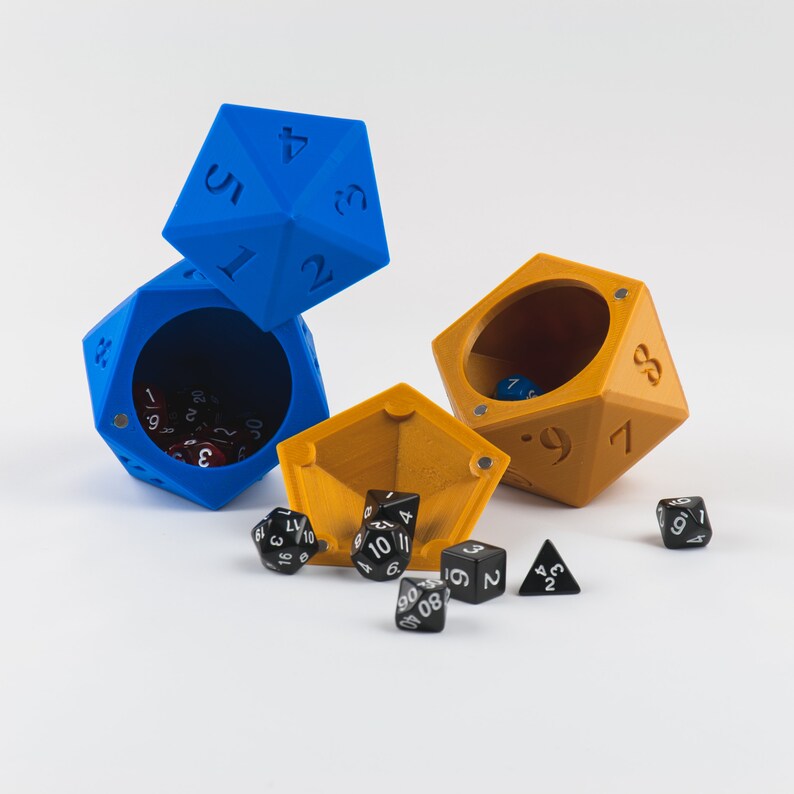 D20 Dice Holder with Magnetic Lid 3D Printed Dungeons And | Etsy