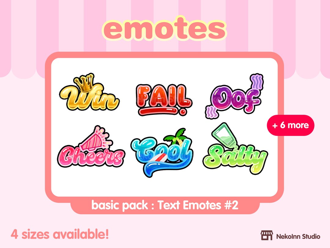 Basic Pack : Text Emotes 2 12 Designs High Quality Emotes for Twitch ...