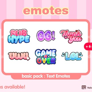 Basic Pack : Text Emotes 12 Designs High Quality Emotes for Twitch ...
