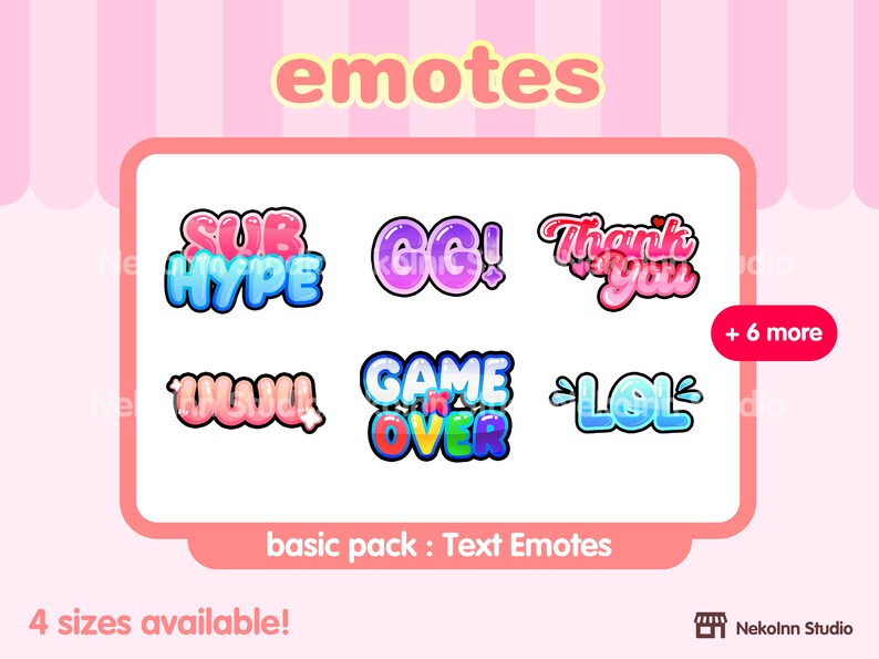 Basic Pack : Text Emotes 12 Designs High Quality Emotes for Twitch ...