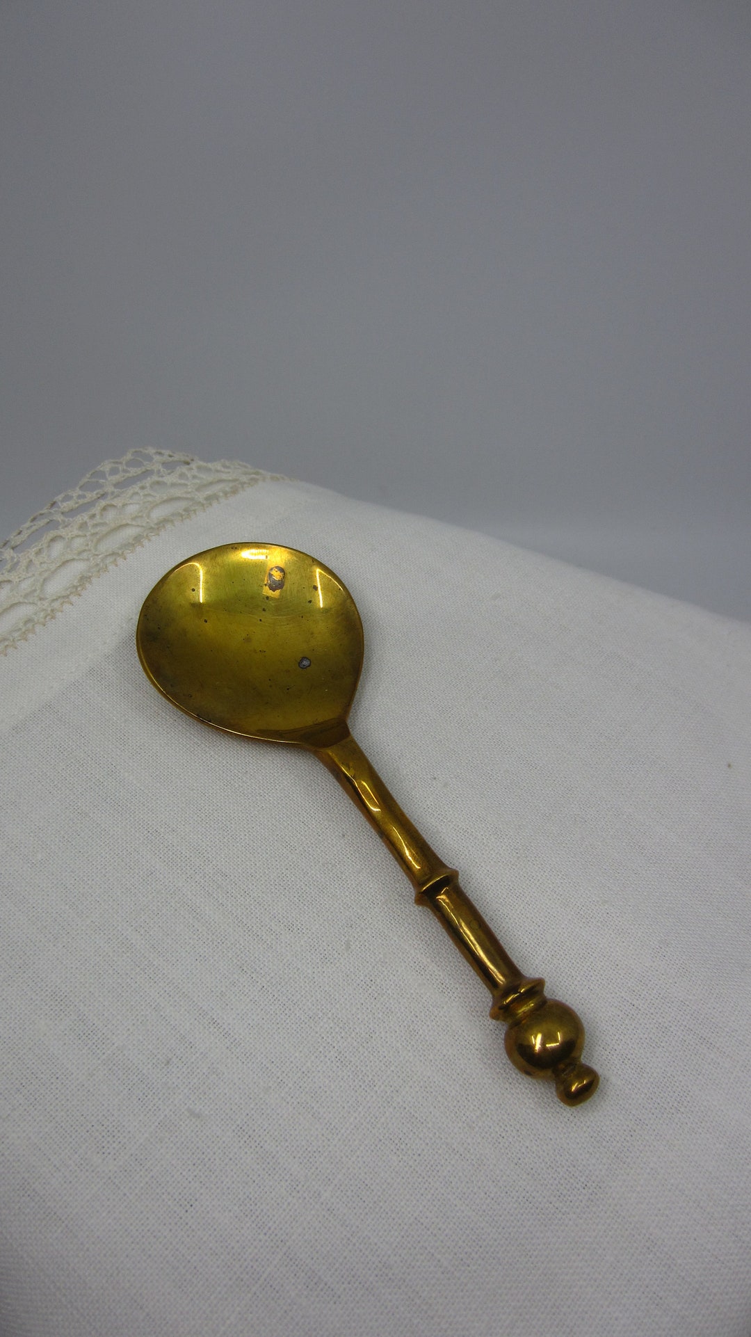 Antique / Vintage Swedish Brass Drinking Spoon Medieval / Baroque Style ...