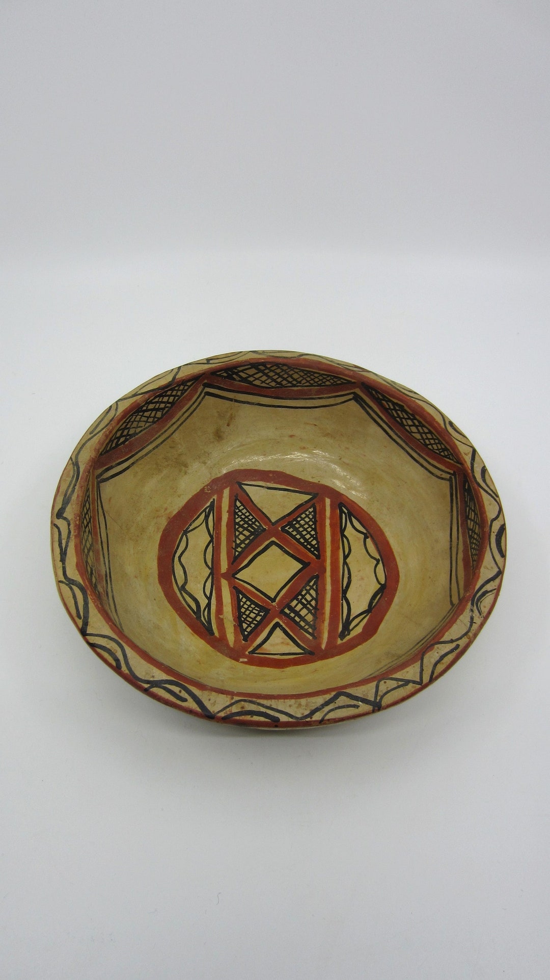 Vintage Tunisian / Moroccan / Algerian Berber Pottery Plate / Bowl ...