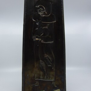Stylish Mysterious Vintage Copper Wall Plaque Pierrot Holding a Cat and ...