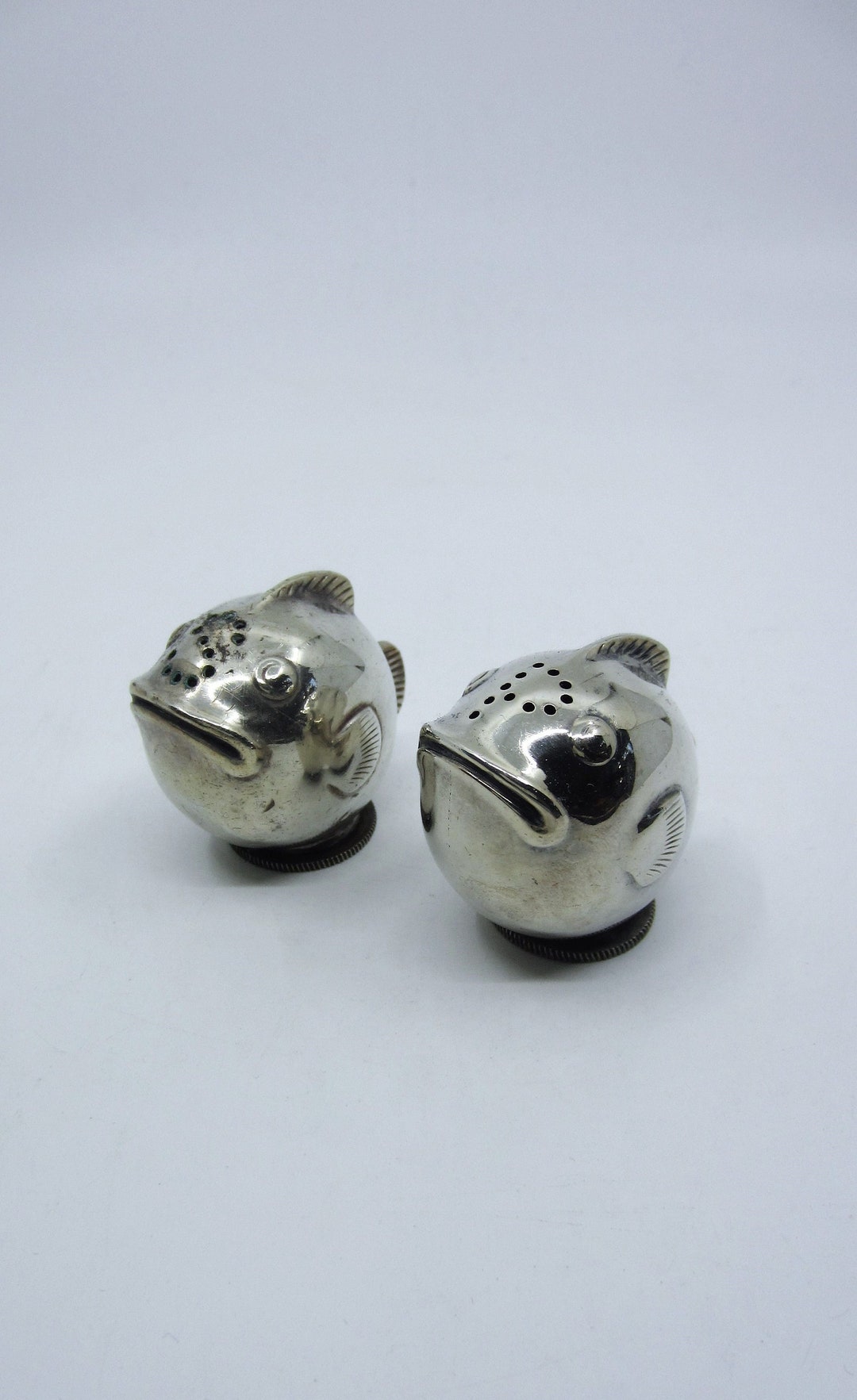 Vintage Swedish GAB Silverplated Fish Shaped Salt & Pepper Scandinavian ...