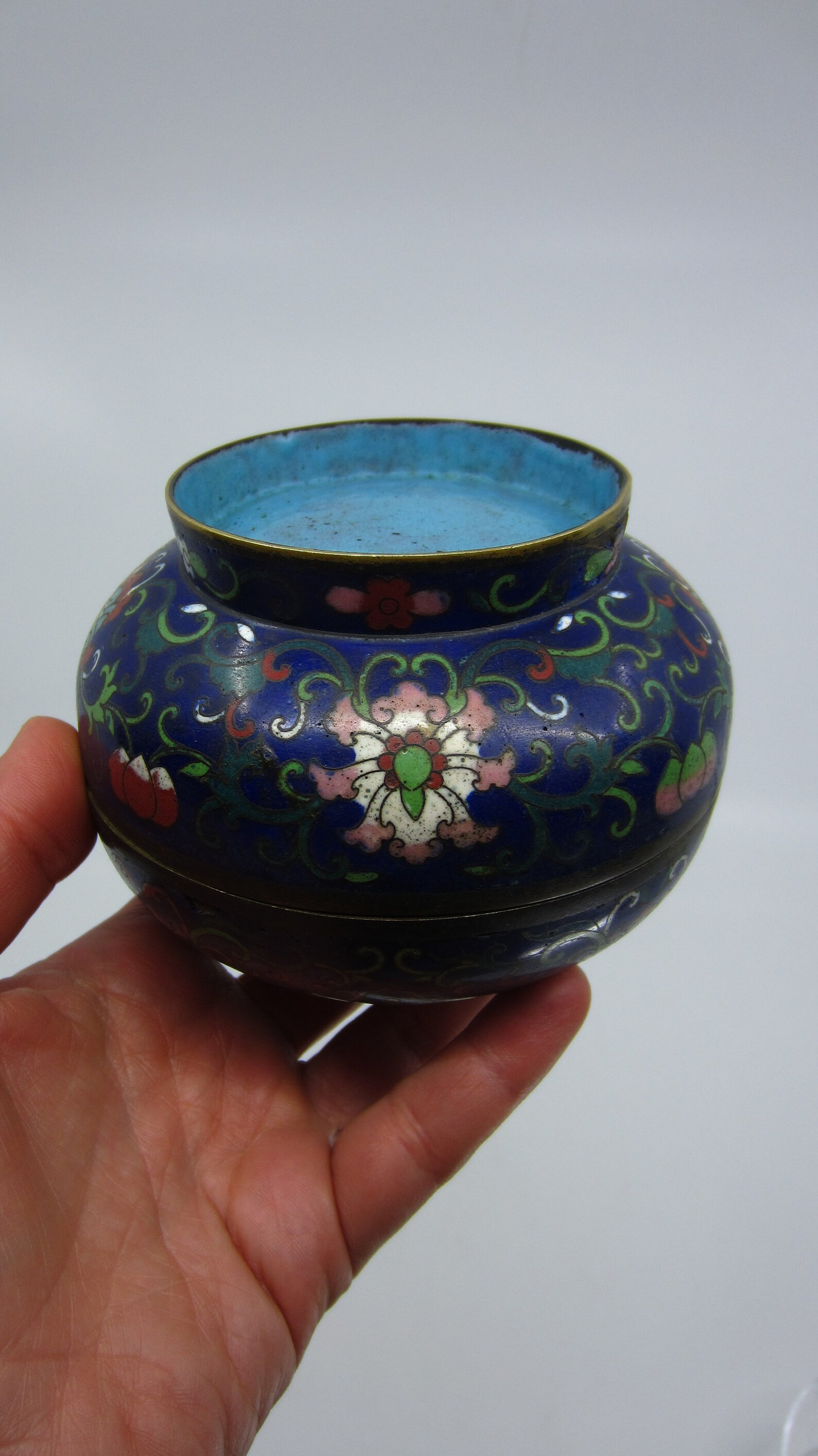 Rare vintage / antique Chinese cloisonne box with Three | Etsy