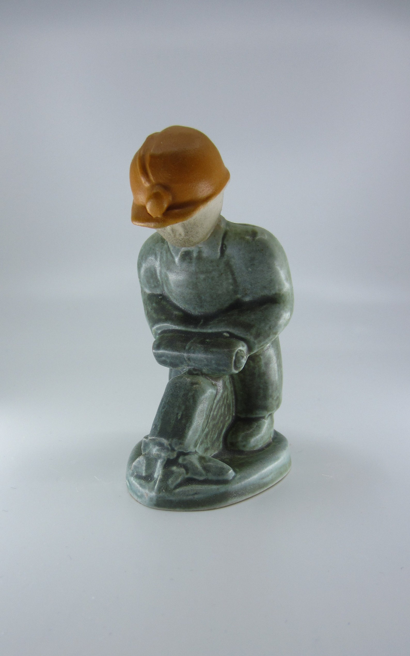 Vintage 1960s Marked Ceramic Figurine Miner / Construction Worker ...