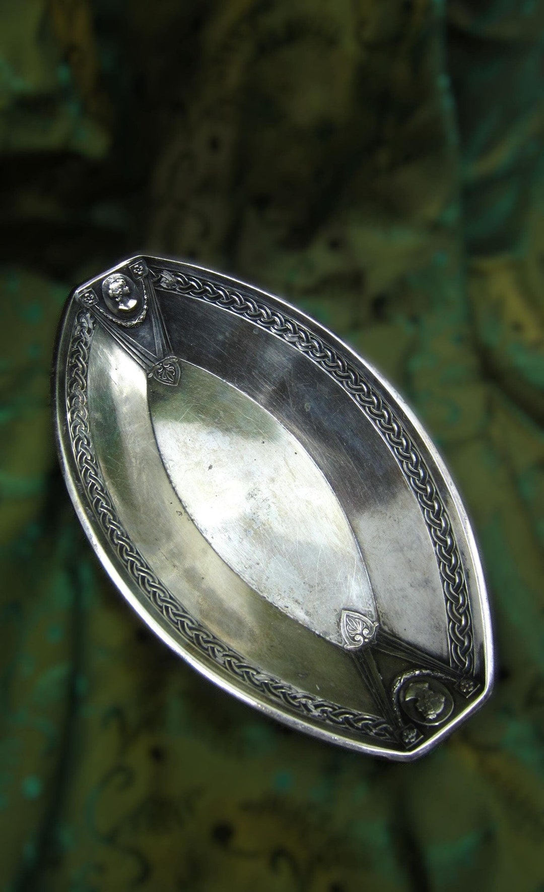 Antique German WMF Silverplated Hair Pin Tray / Trinket Dish Female ...